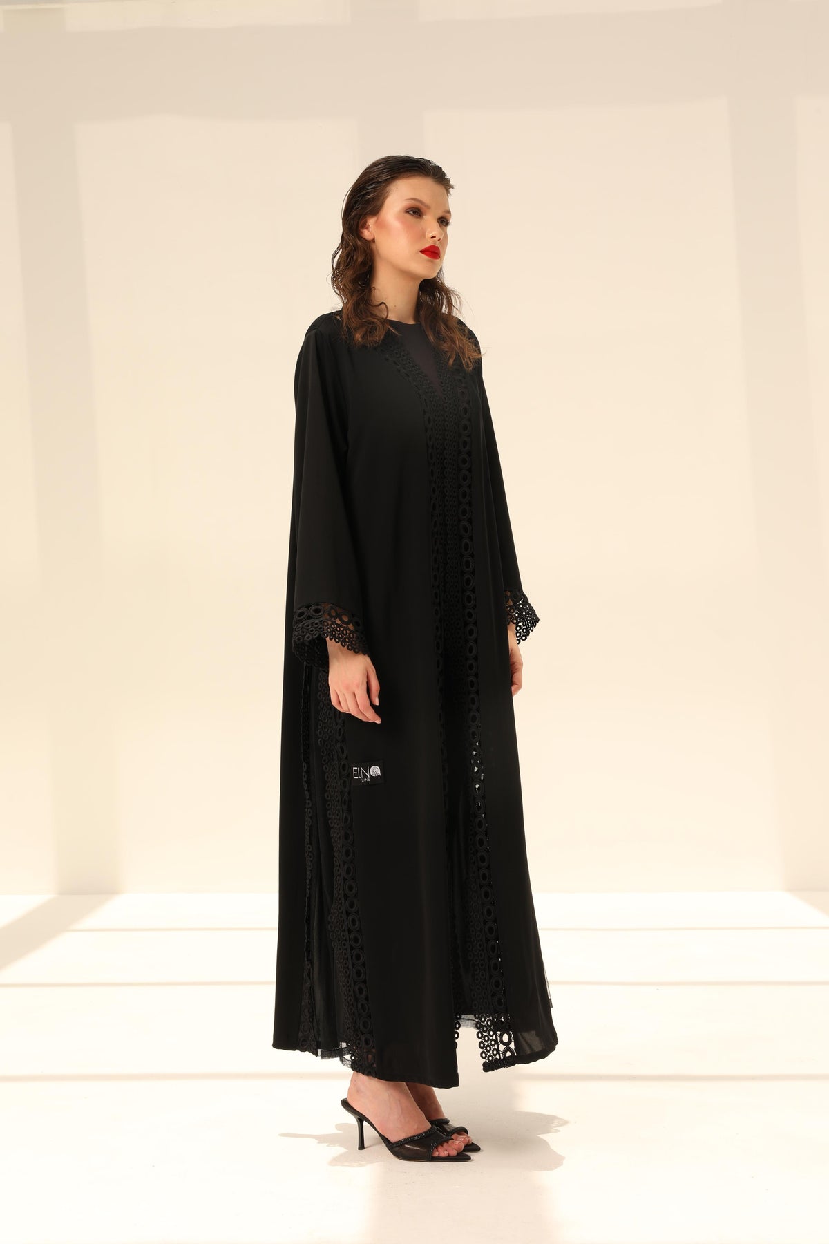 Lace Trimmed Abaya Set — Elna Line